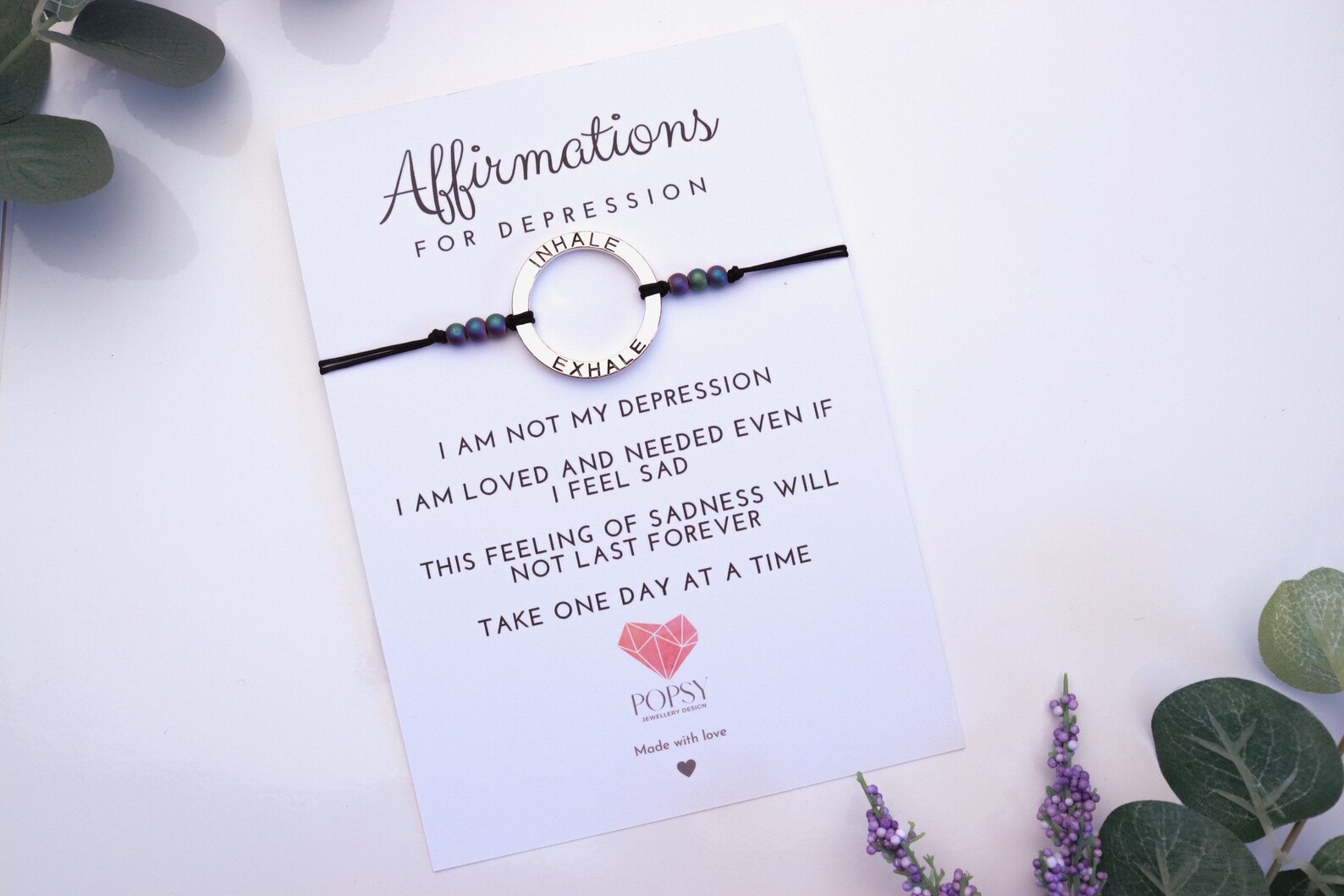 Depression Affirmation Positive Affirmation Bracelet Mental - Etsy UK