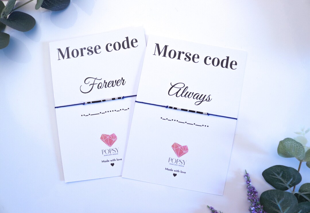 Forever and Always Morse Code Bracelets, Couples Matching Bracelets ...