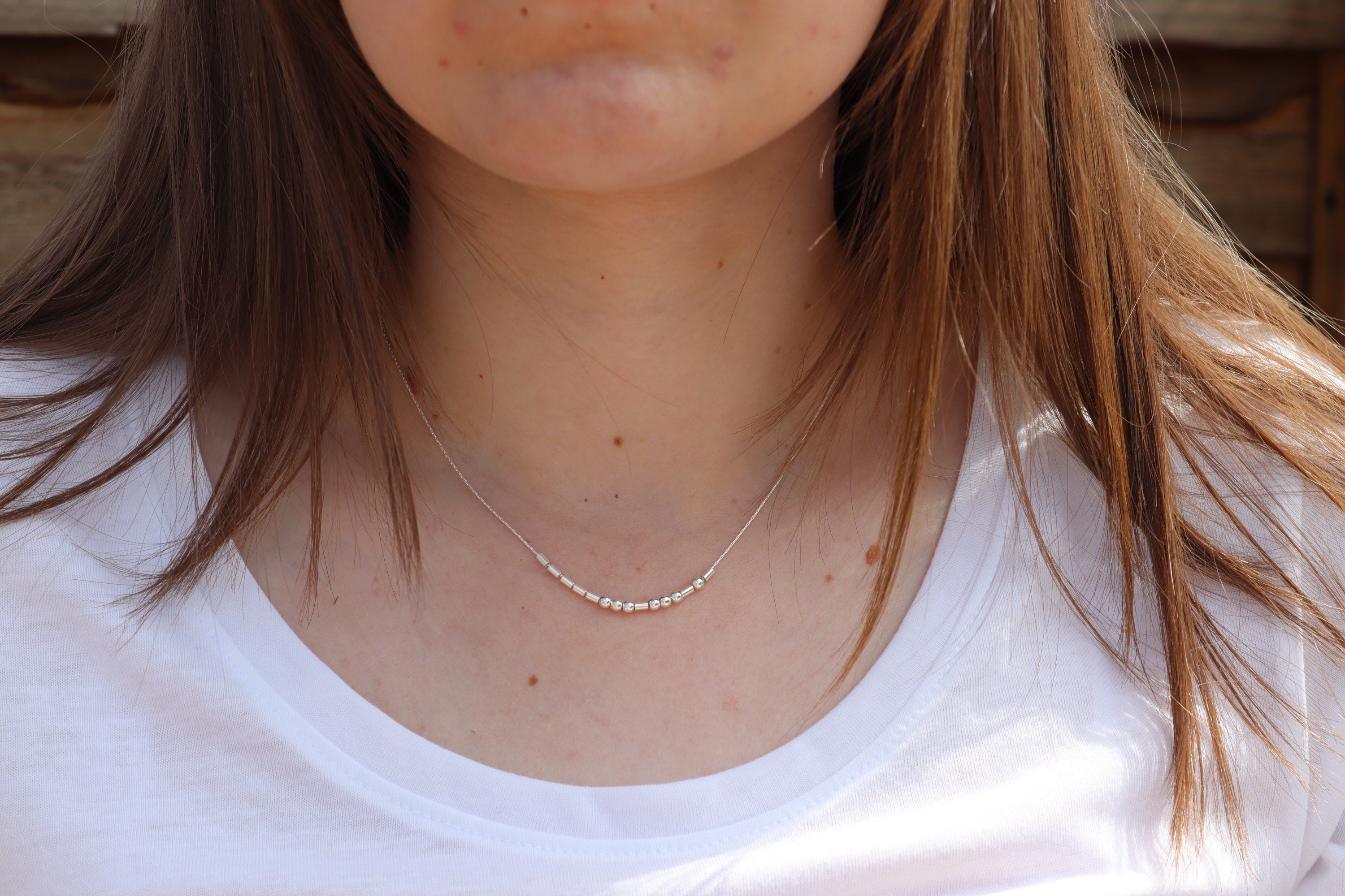 I Love You Morse Code Sterling Silver Necklace Hidden - Etsy UK