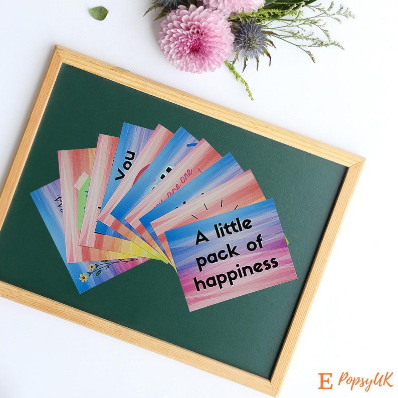 Pack of happiness cards motivational cards for her inspiring | Etsy