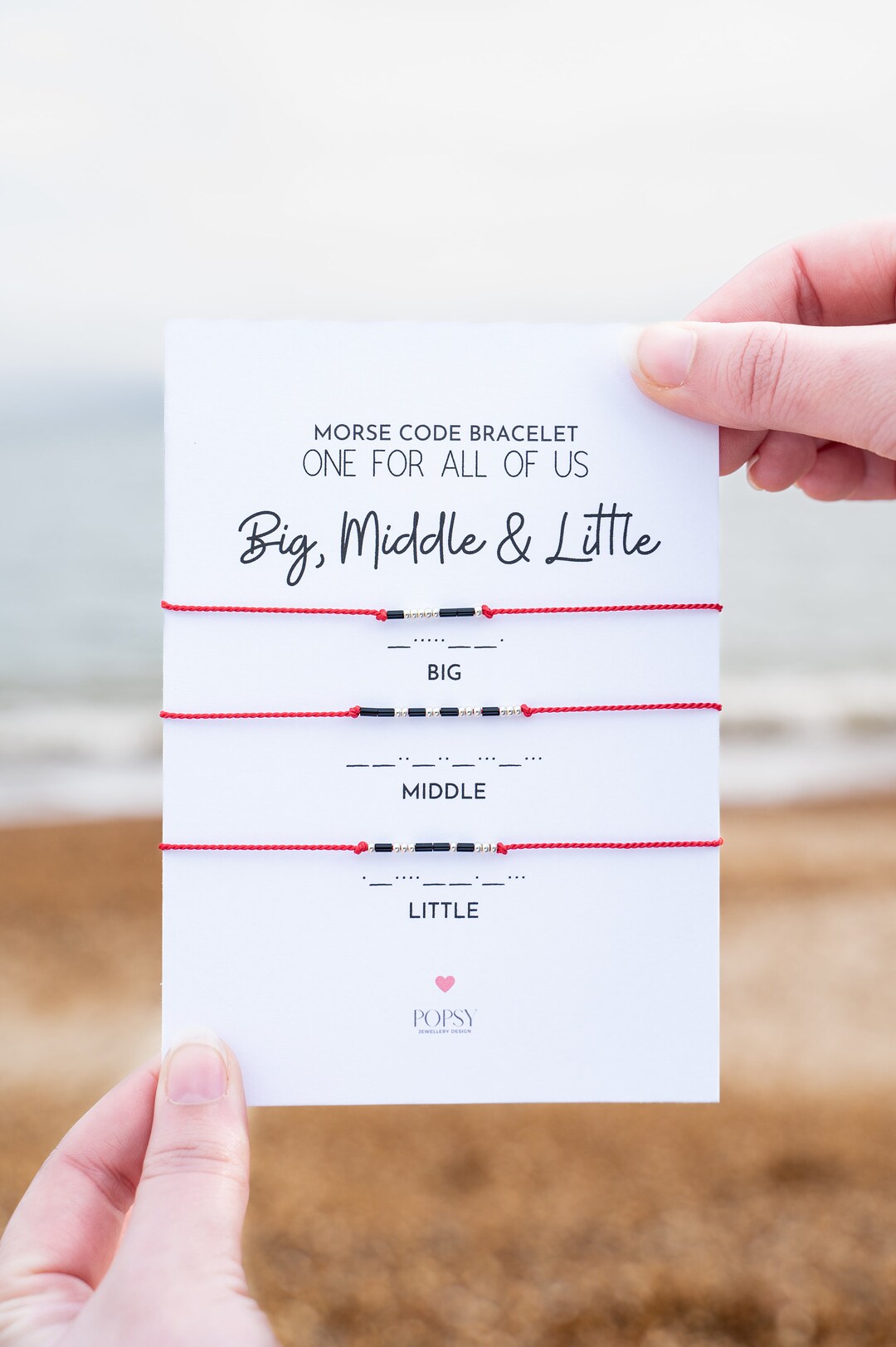 Morse Code Sibling Bracelet Set: Big, Middle, Little - Etsy