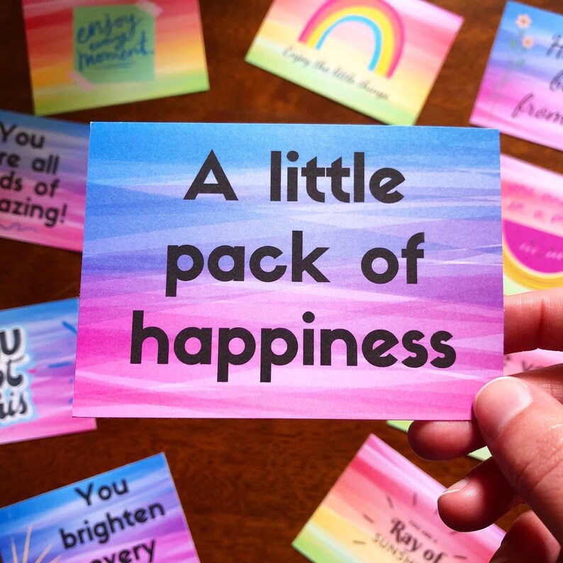 Pack of happiness cards motivational cards for her inspiring | Etsy