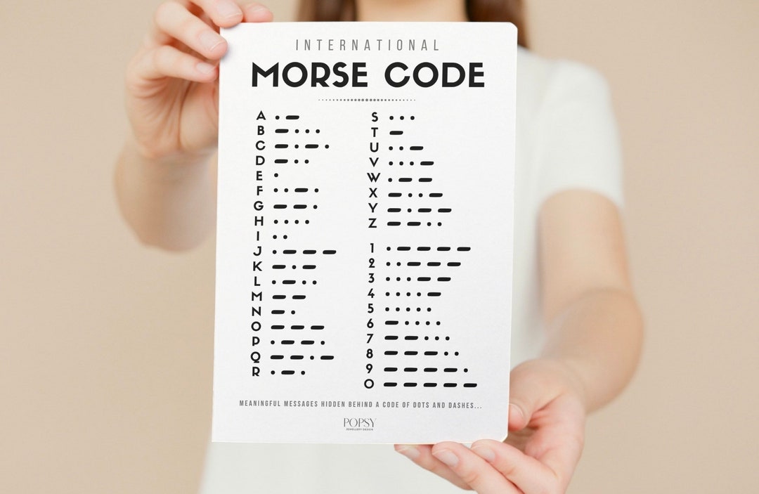 International Morse Code Physical Print, Morse Code Poster, Printable ...
