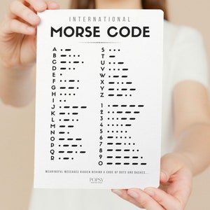 International Morse Code Physical Print, Morse Code Poster, Printable ...