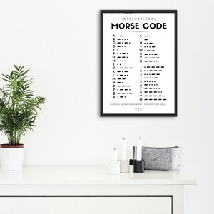 International Morse Code Physical Print, Morse Code Poster, Printable Phonetic Wall Art, Office ...