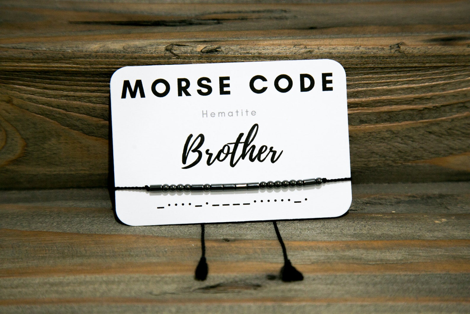 Brother Morse Code Bracelet: Hematite Beaded Sibling Gift - Etsy UK