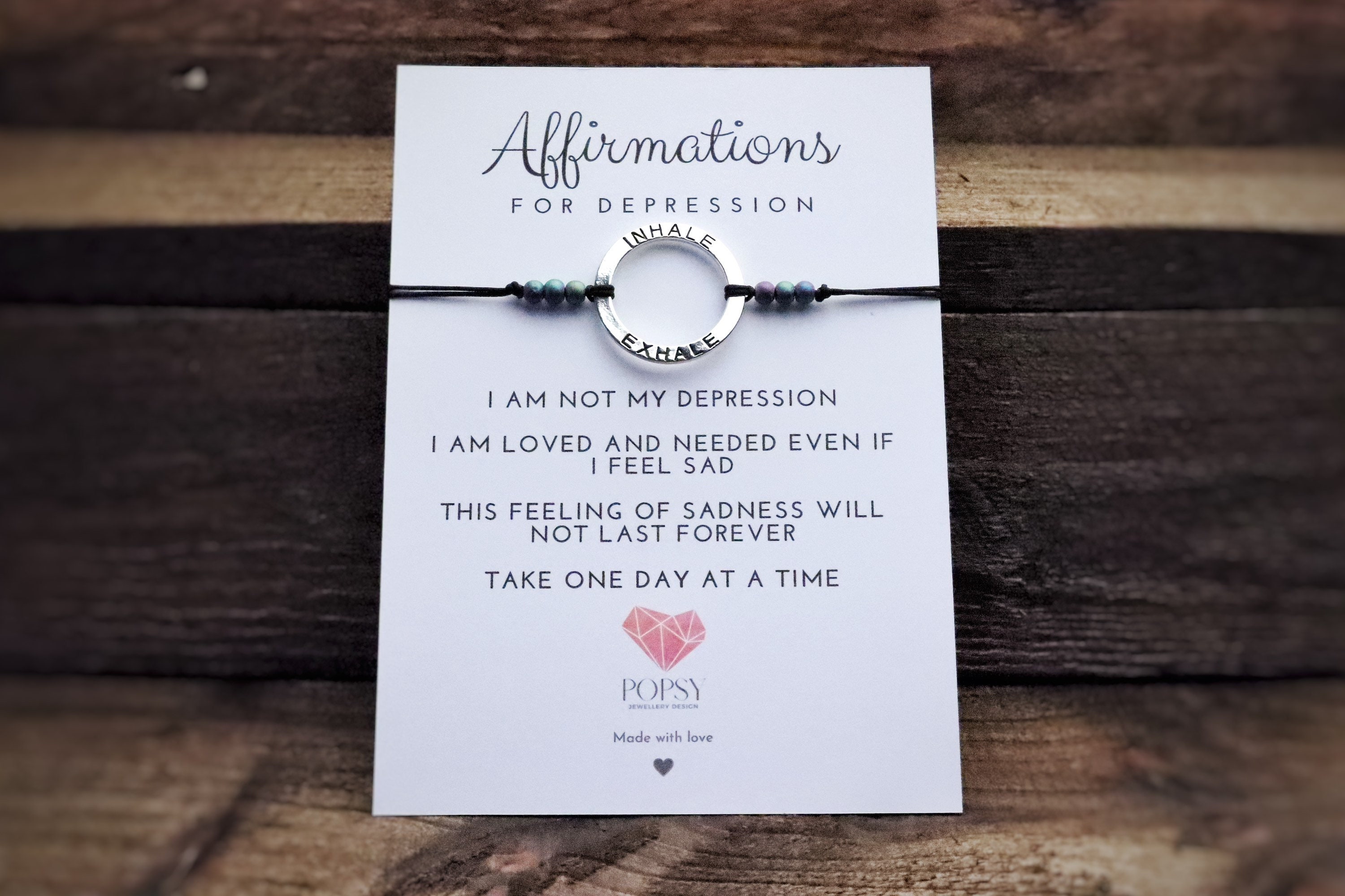 Depression Affirmation Positive Affirmation Bracelet Mental - Etsy UK