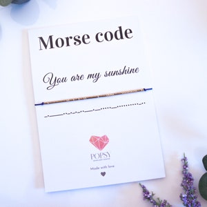You Are My Sunshine Morse Code Bracelet, Birthday Gift for Husband, Partner Bracelet, Silk Cord ...