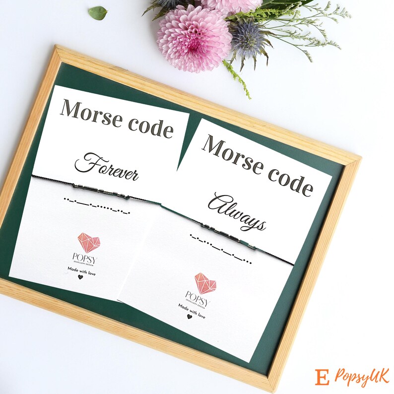Forever and always Morse code bracelets couples matching | Etsy