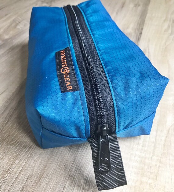 Medium Ripstop Nylon Box Pouch Blue | Etsy