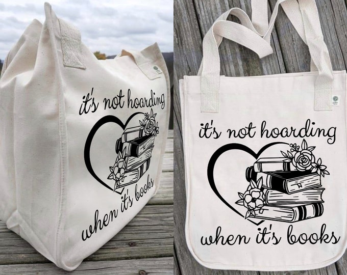 Book Tote Bag, Book Tote, Cute Reading Bag, Tote Bag Gift, Vibrant ...