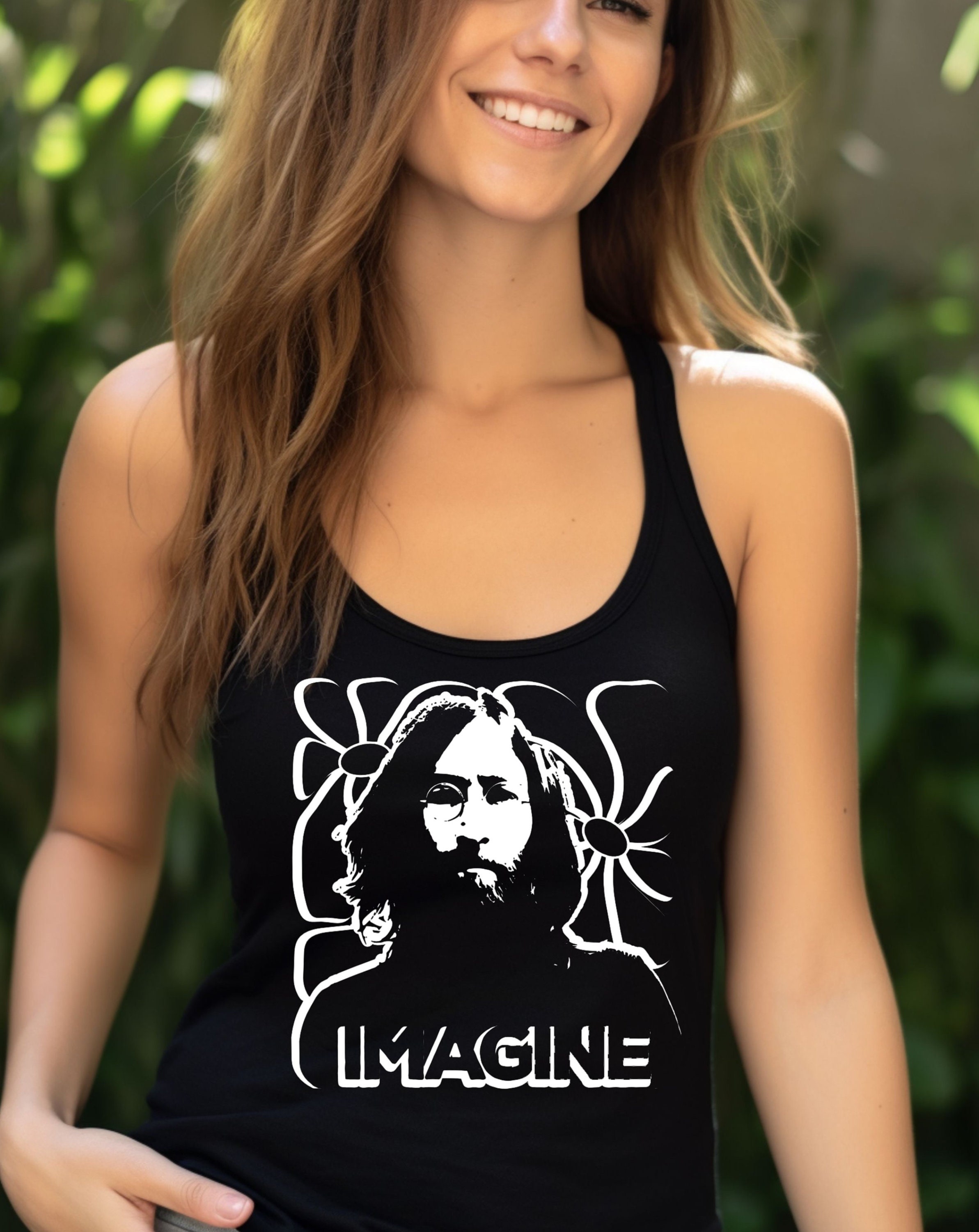 John Lennon Imagine Tank, Beatles Shirt, Good Vibes Tank Top, Hippie ...