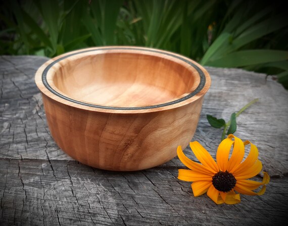 Hand Turned European Poplar Mappa Wooden Home Decor Bowl With - Etsy