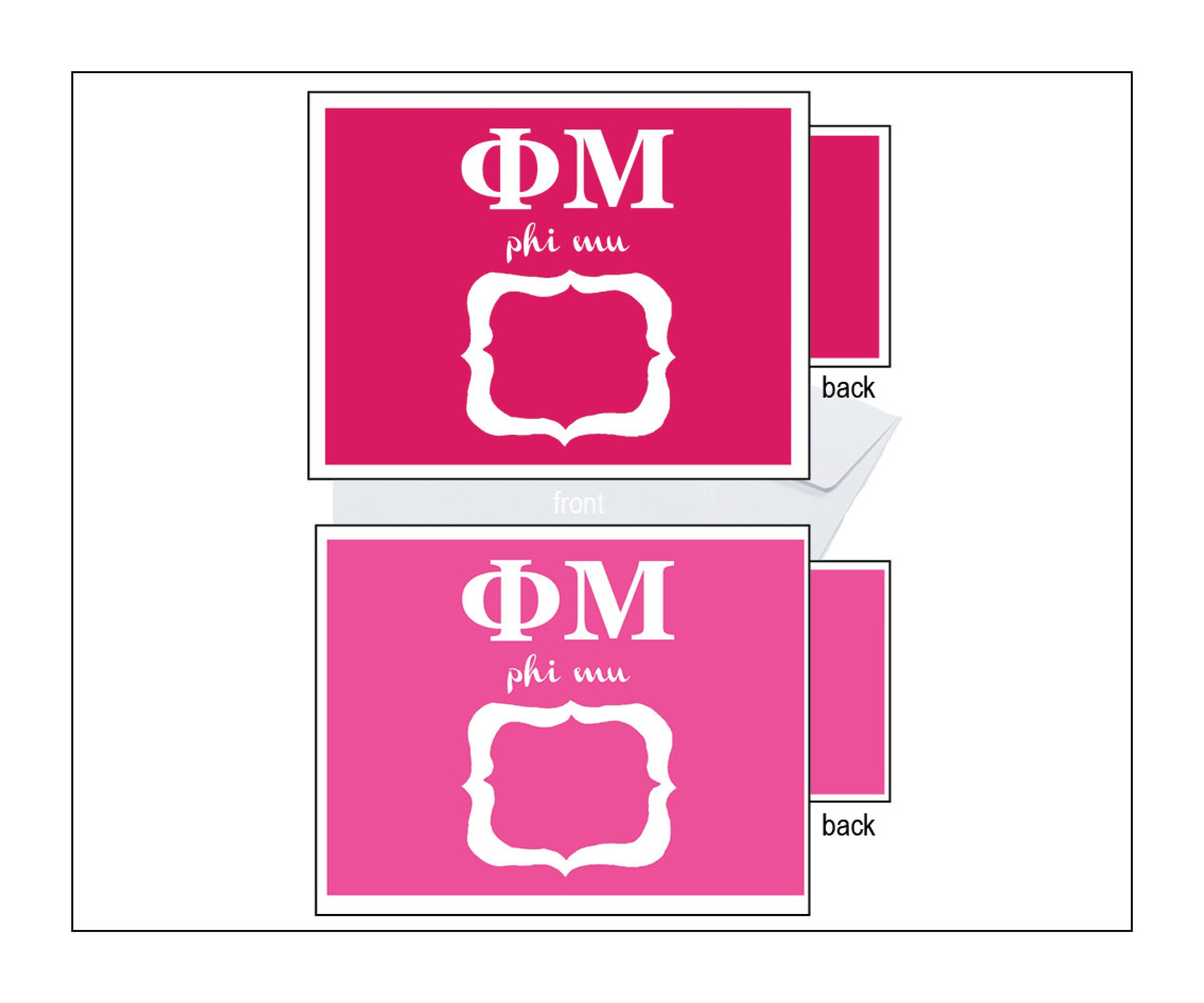 Phi Mu Note Cards - Etsy