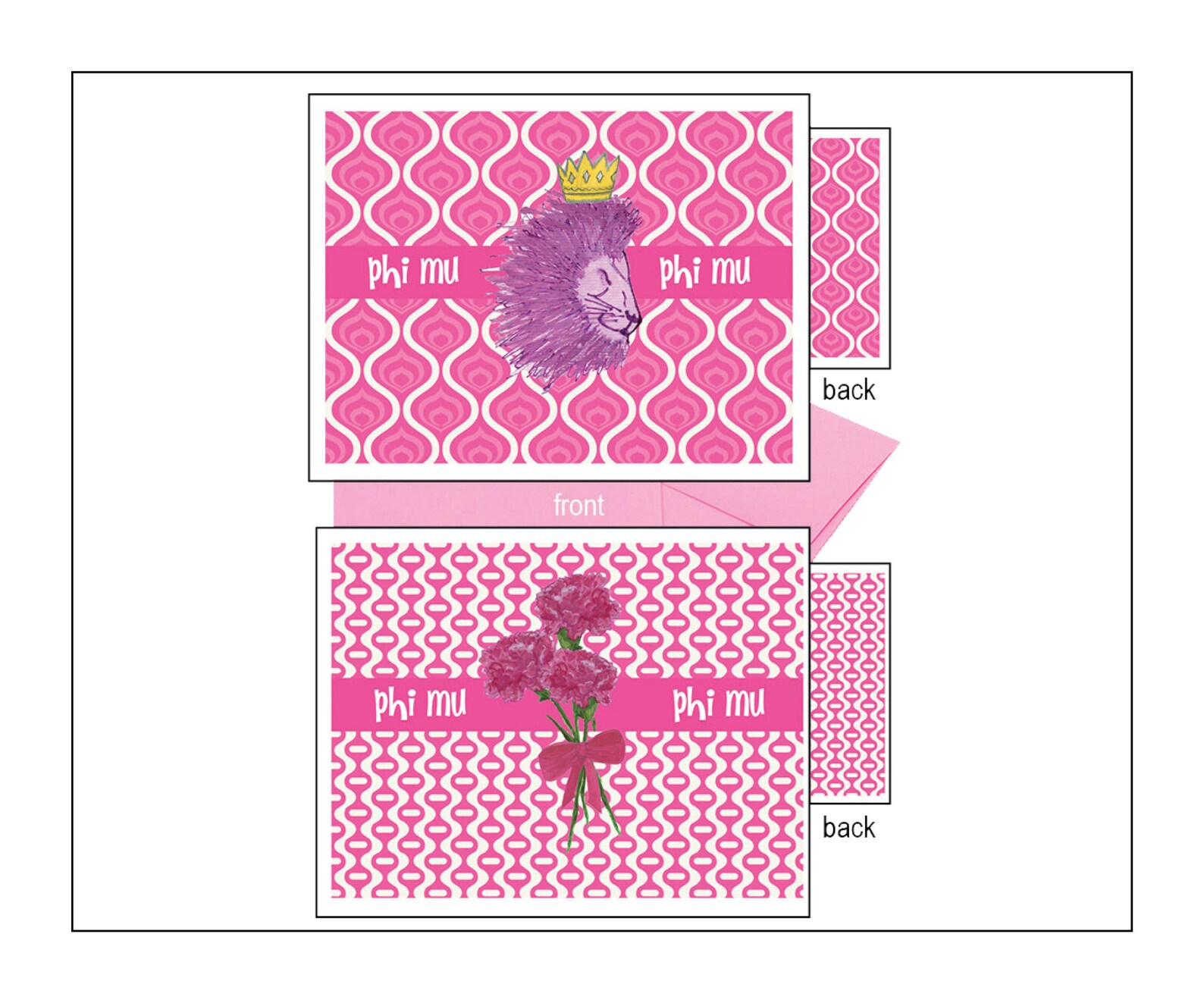 Phi Mu Note Cards - Etsy