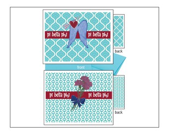 Pi Beta Phi Note Card Set / Dotted / Polka Dot Greek Note Cards / Greek ...