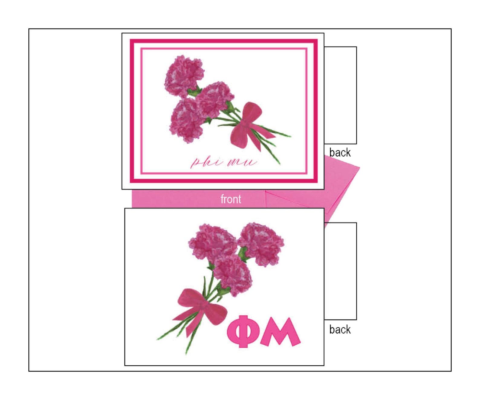 Phi Mu Note Cards - Etsy