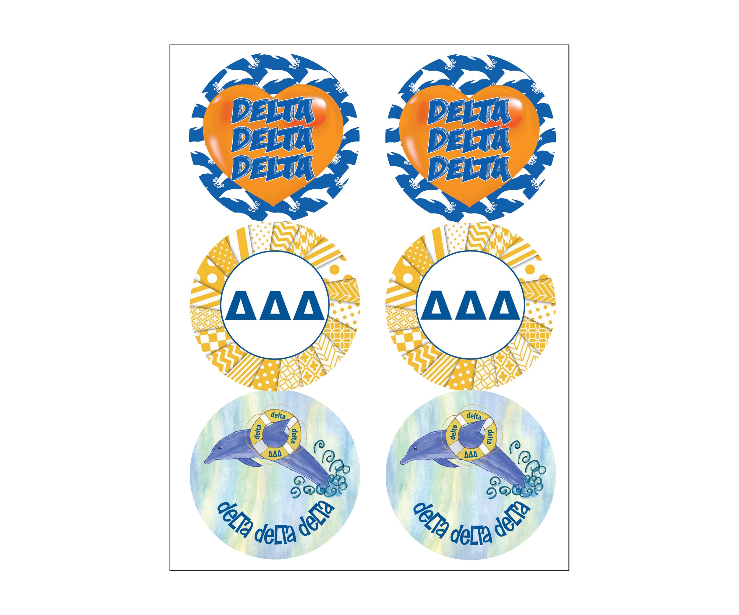 Delta Delta Delta Sticker Sheet - Etsy