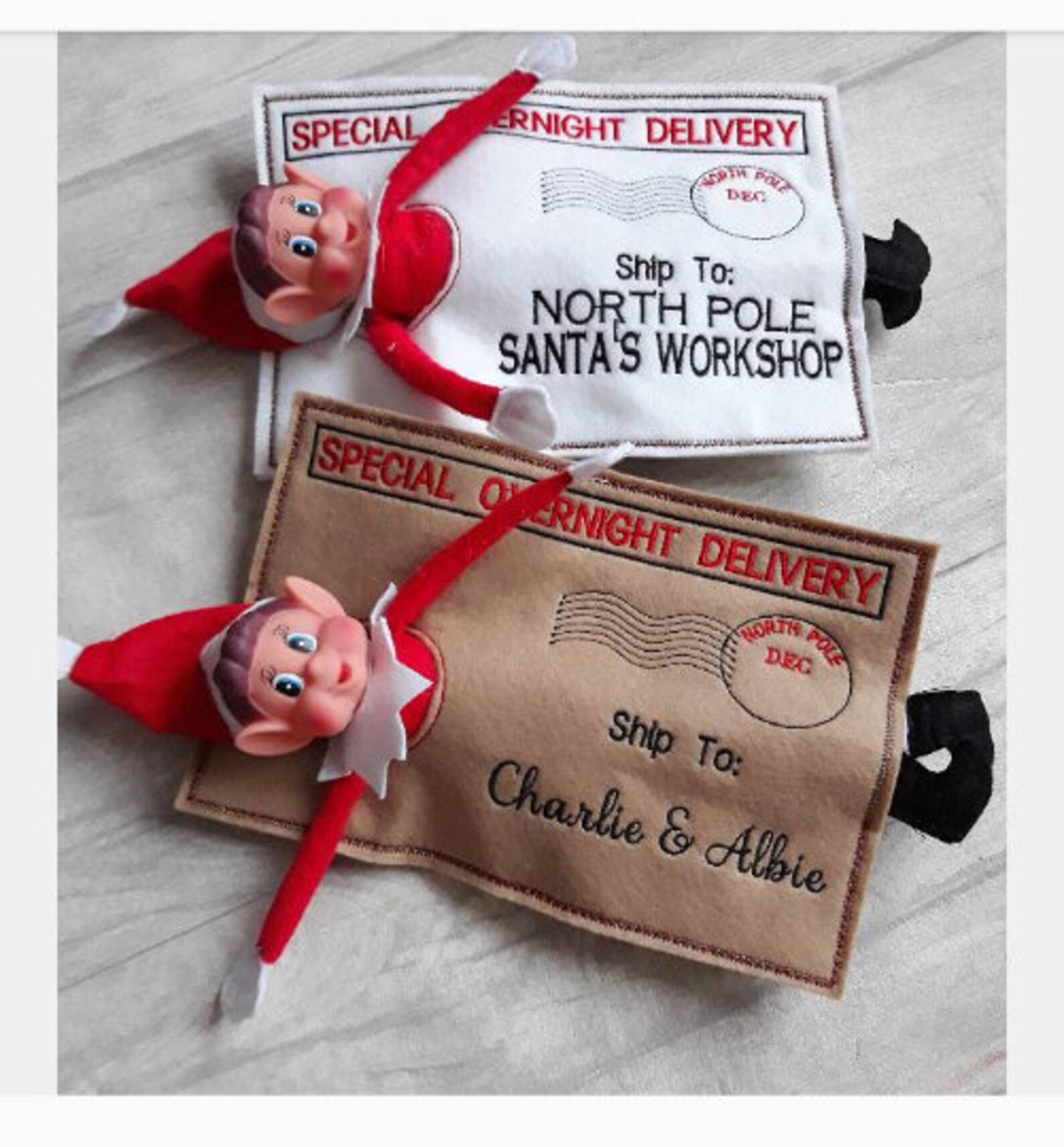 Personalised Elf envelope costume. Elf arrival ideas. | Etsy