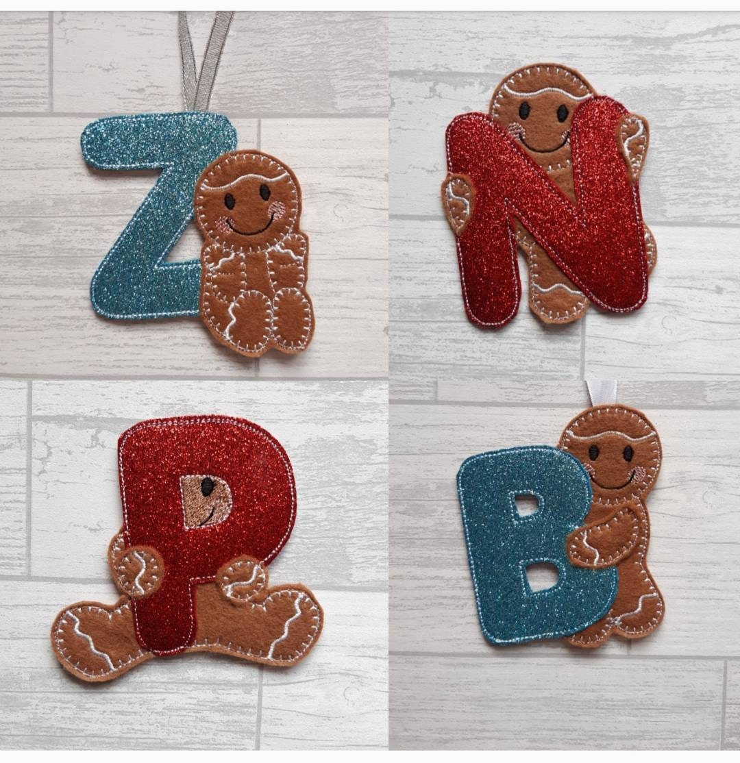Alphabet letter felt gingerbread men. Alphabet letter - Etsy.de