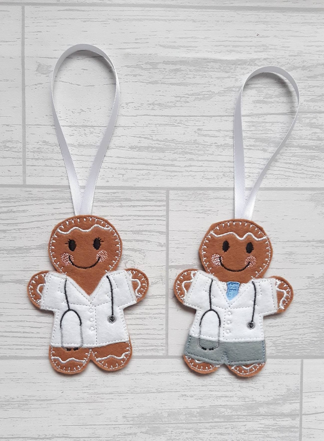 Doctor Gingerbread Christmas Decoration. Male and Female RMO - Etsy