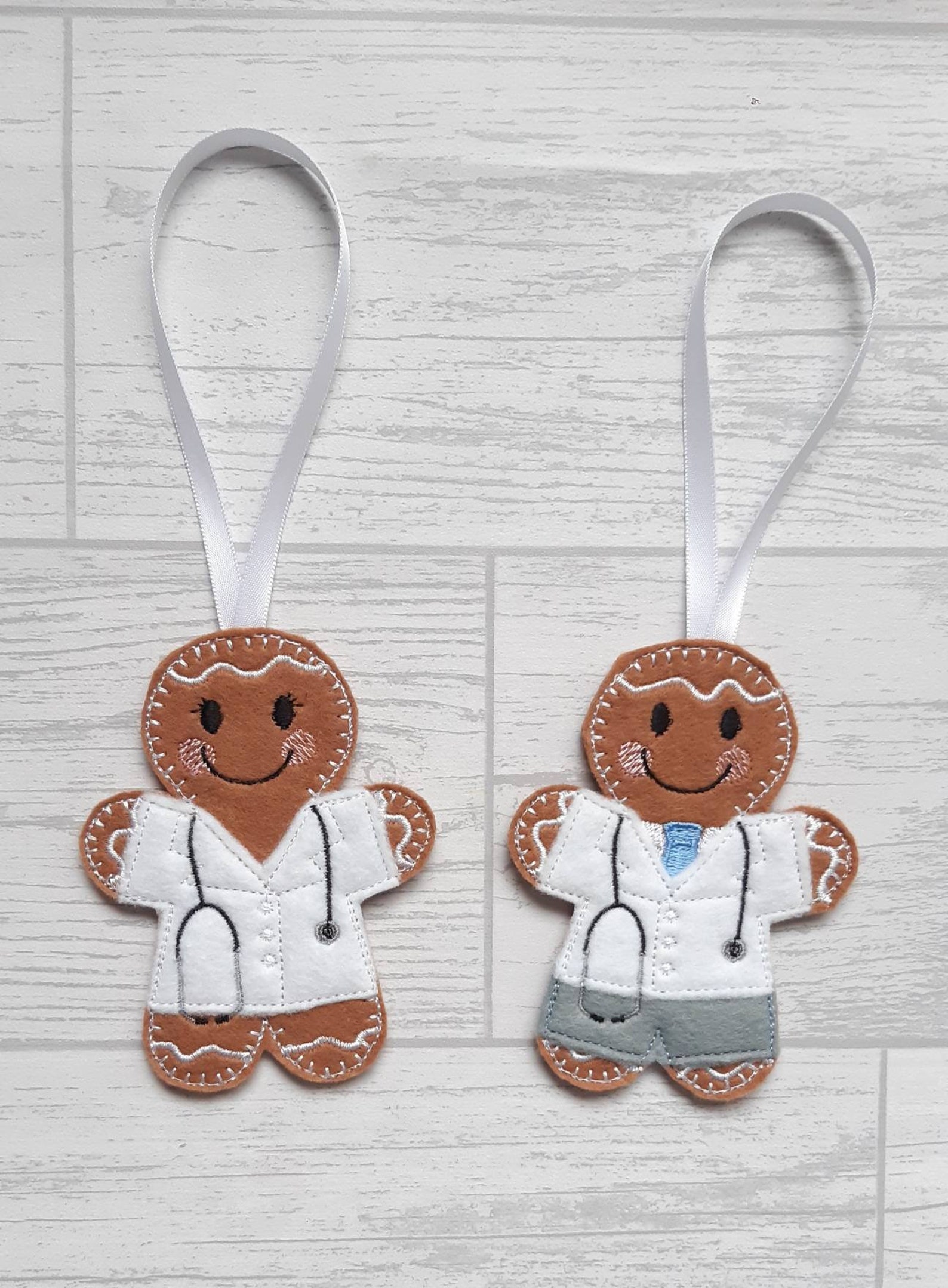 Doctor Gingerbread Christmas Decoration. Male and Female RMO - Etsy