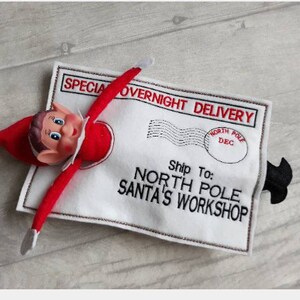 Personalised Elf Envelope Costume. Elf Arrival Ideas. Christmas Eve Box ...