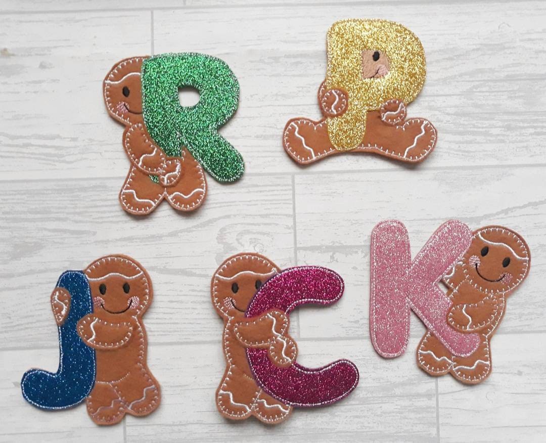 Alphabet letter felt gingerbread men. Alphabet letter Christmas ...