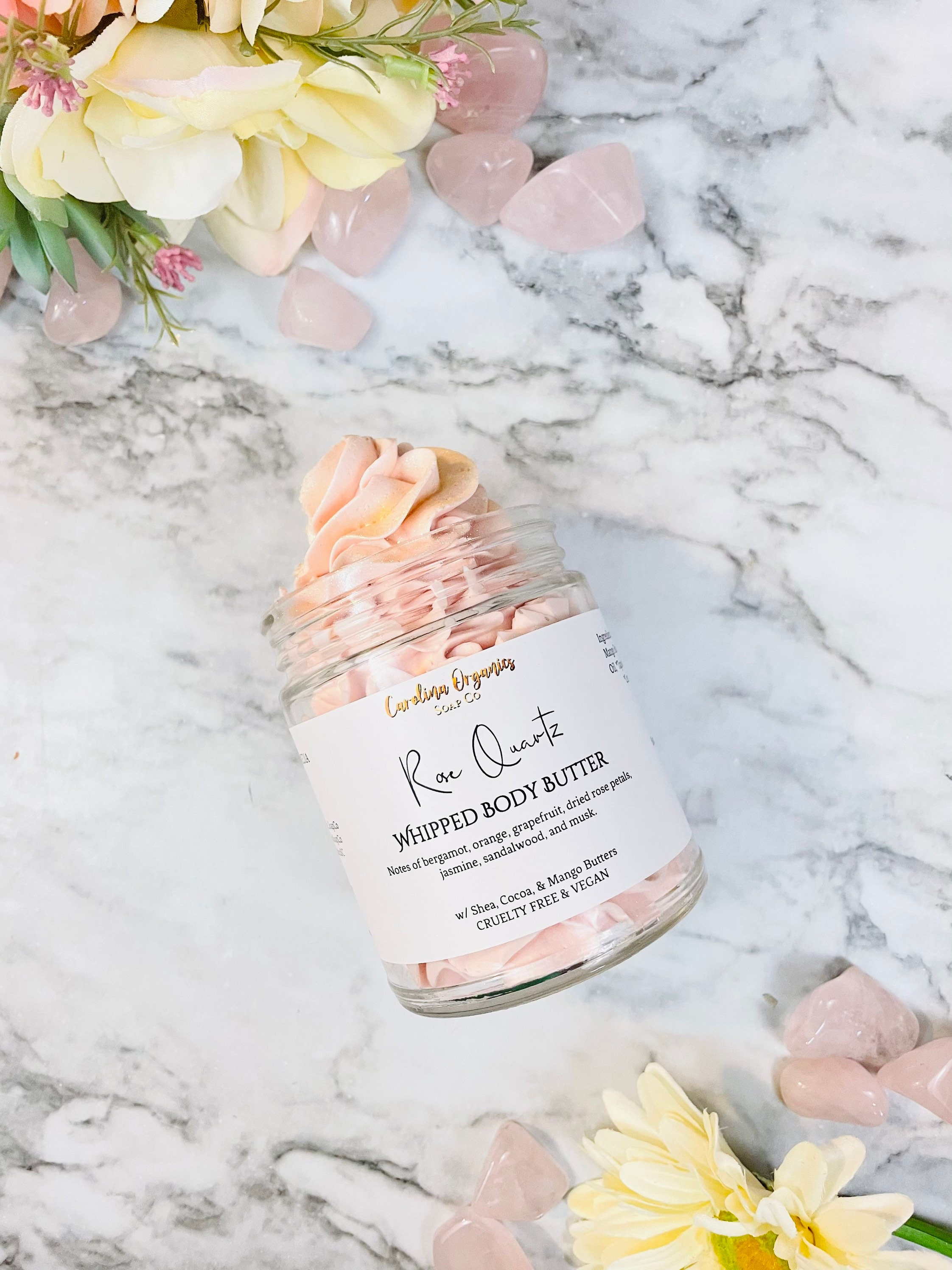 Organic Rose Quartz Whipped Body Butter: Vegan Clean Beauty - Etsy