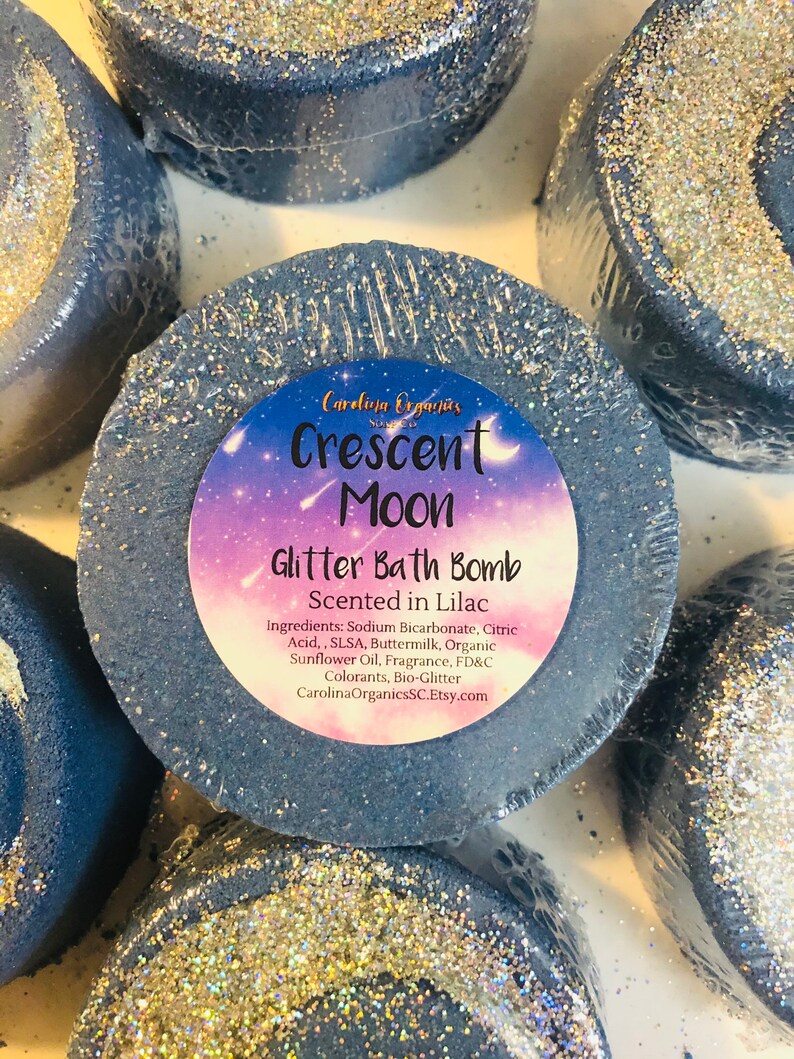 Crescent Moon Bath Bomb Glitter Bomb Buttermilk Bath - Etsy