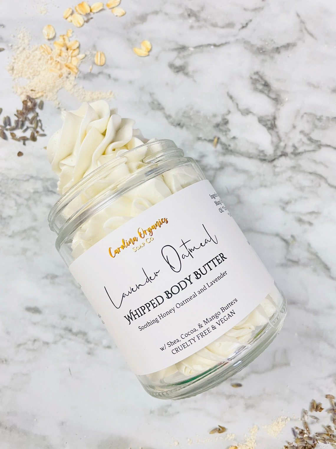 Lavender Oatmeal Whipped Body Butter; Triple Butter Blend, Organic ...