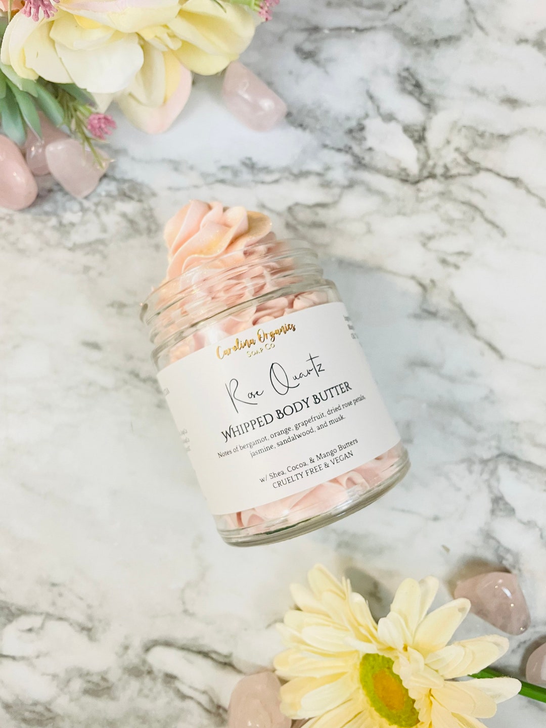 Organic Rose Quartz Whipped Body Butter: Vegan Clean Beauty - Etsy