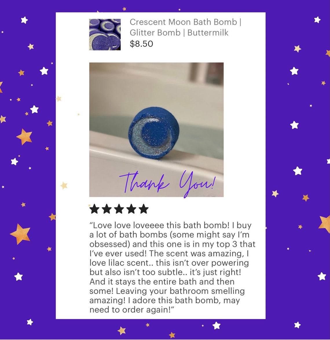 Crescent Moon Bath Bomb Glitter Bomb Buttermilk Bath - Etsy