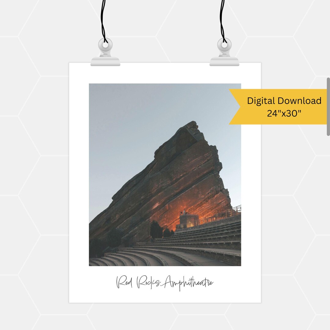 Red Rocks Digital Art, Printable Art, Poster Art, Denver Digital Poster ...
