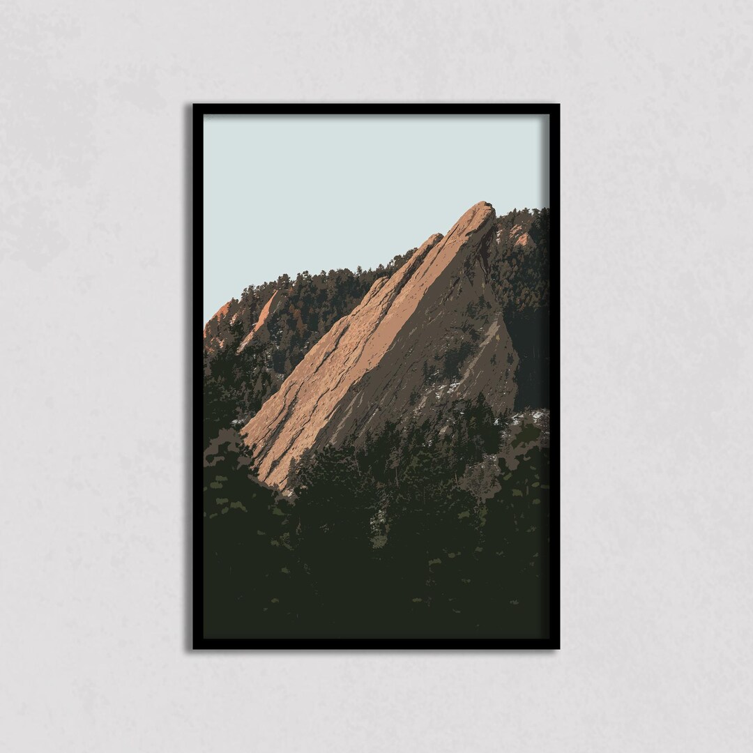 Chautauqua Vintage Style Print | Flat Irons Art Poster | Iconic Boulder Print | Modern Colorado ...