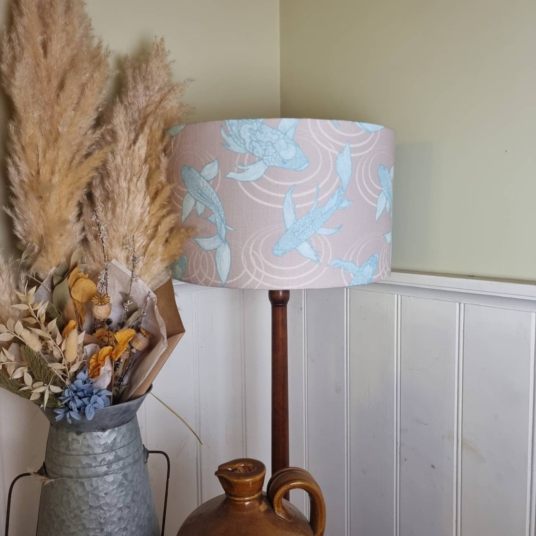 Swimming Koi Fish Lampshade Custom Made Choose Your Size Floor Lamp ...