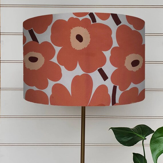 Dusky Orange Unikko Lampshade Marimekko Lamp Shade - Etsy