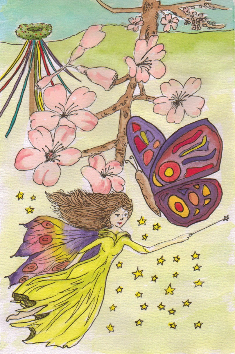 8 Mixed Butterfly Fairy Fantasy Blank Greeting Cards or Notelets 2x4 ...