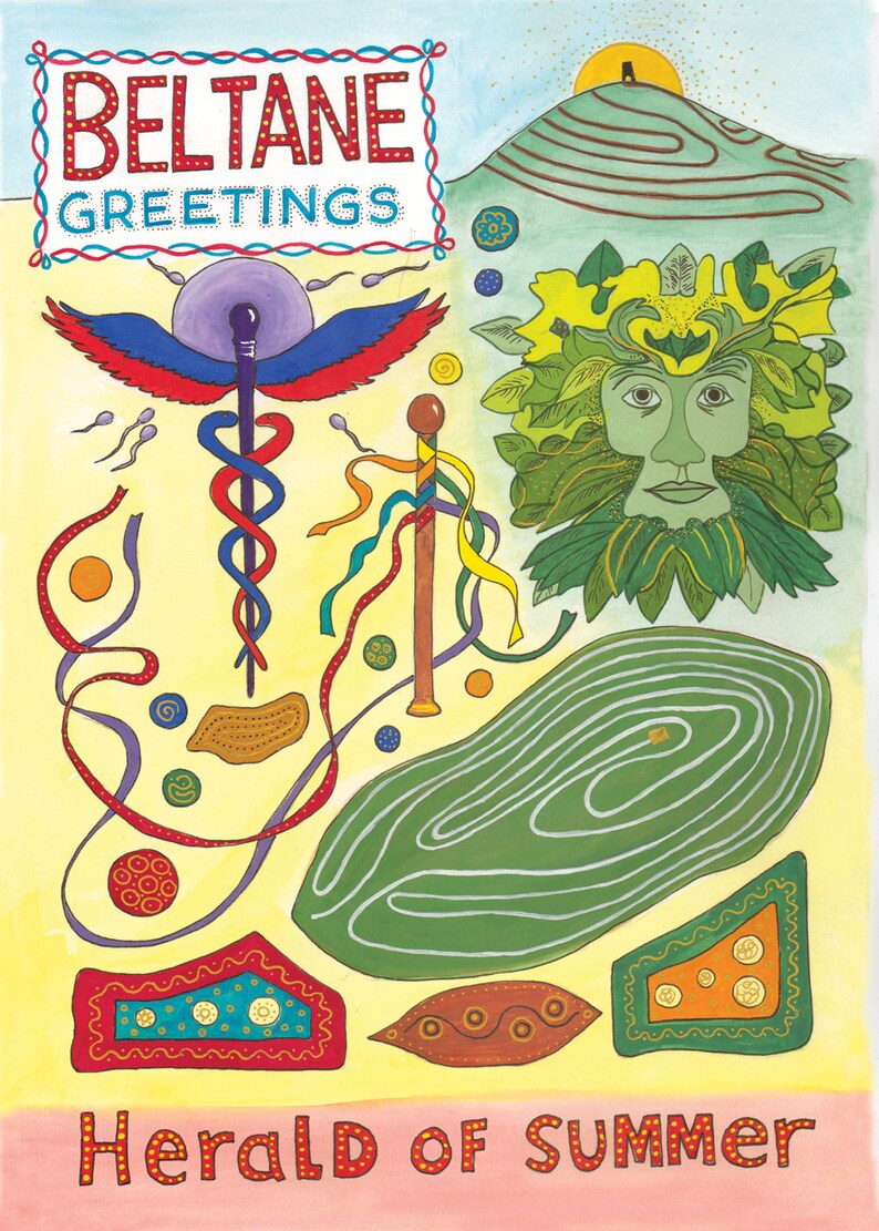 Beltane Summer Fire Festival Colourful Pagan Fairy Greeting - Etsy