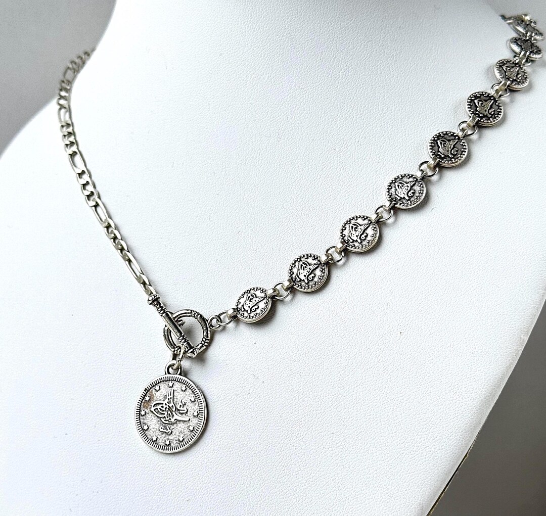 Handmade Antique Silver Ottoman Coins Choker Necklace - Etsy
