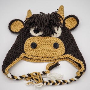 Crochet PATTERN for Highland Cow Hat - Crochet Hat Pattern for Baby ...