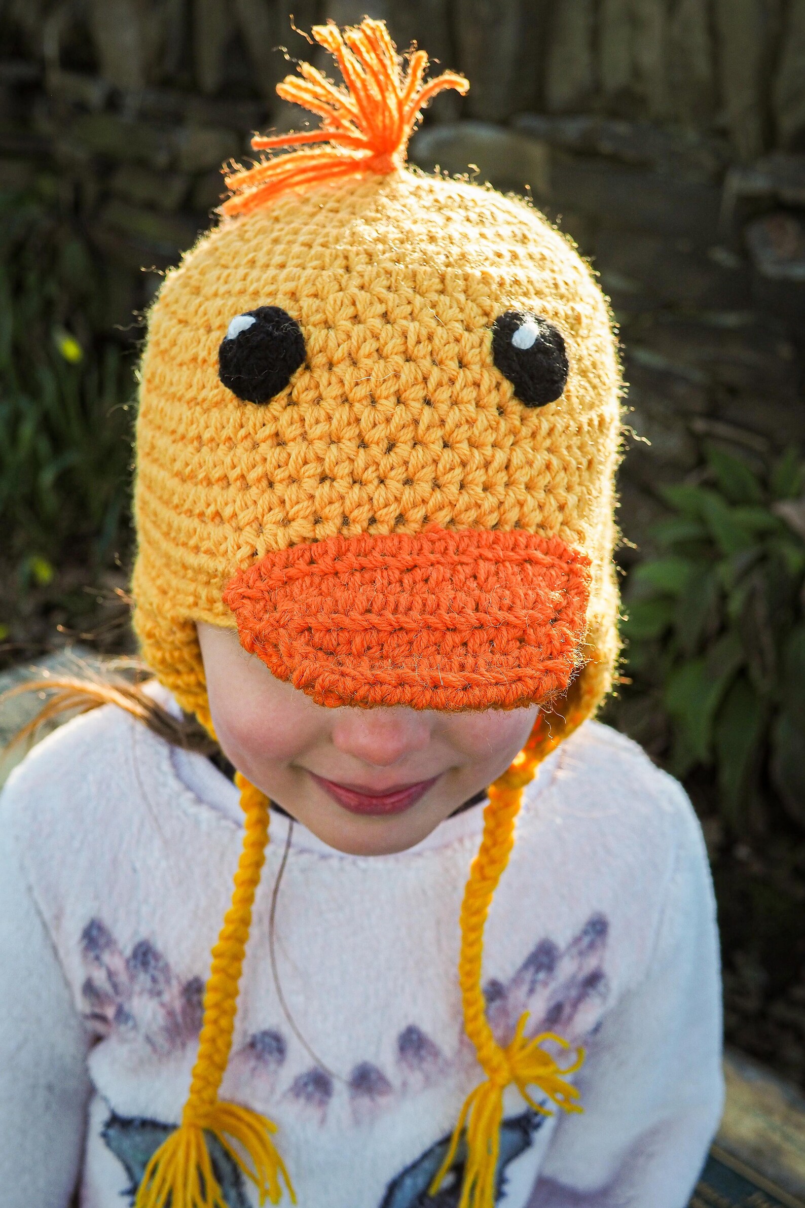 Crochet Duck Hat Handmade Yellow Duck Hat With Orange Beak Etsy
