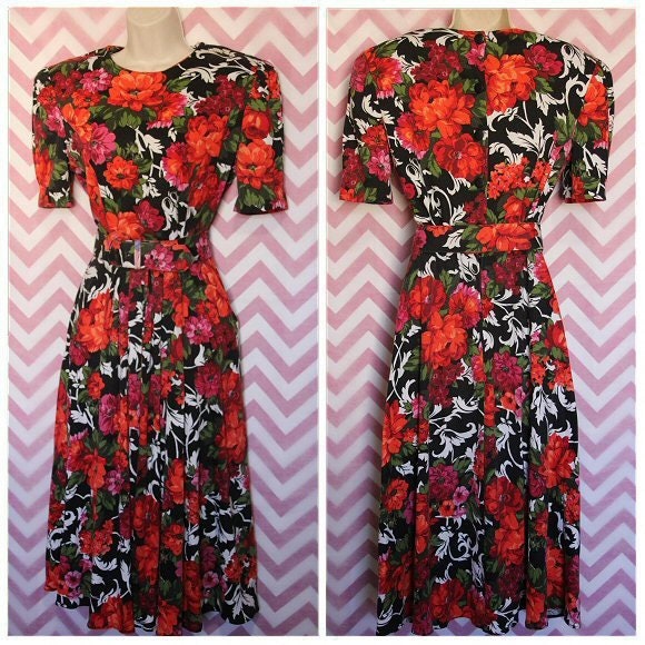 Jessica Howard by Mitchell Rodbell Beautiful Floral Dress Size 8 Vtg ...
