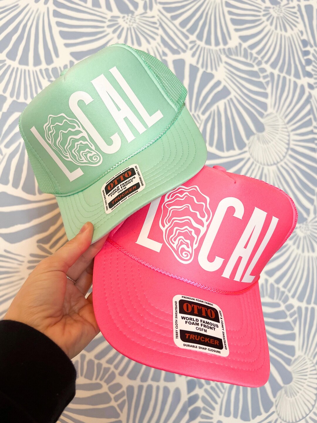 Trucker Hat, Summer Hat, Foam Hat, Beach Hat, Boat Hat, Oyster Shell ...