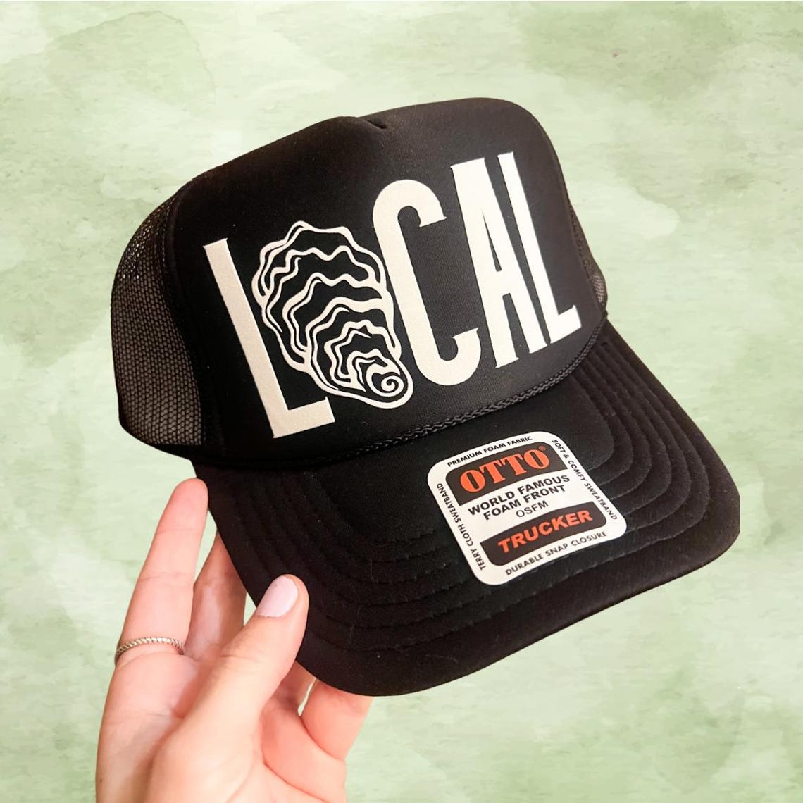 Trucker Hat, Summer Hat, Foam Hat, Beach Hat, Boat Hat, Oyster Shell ...