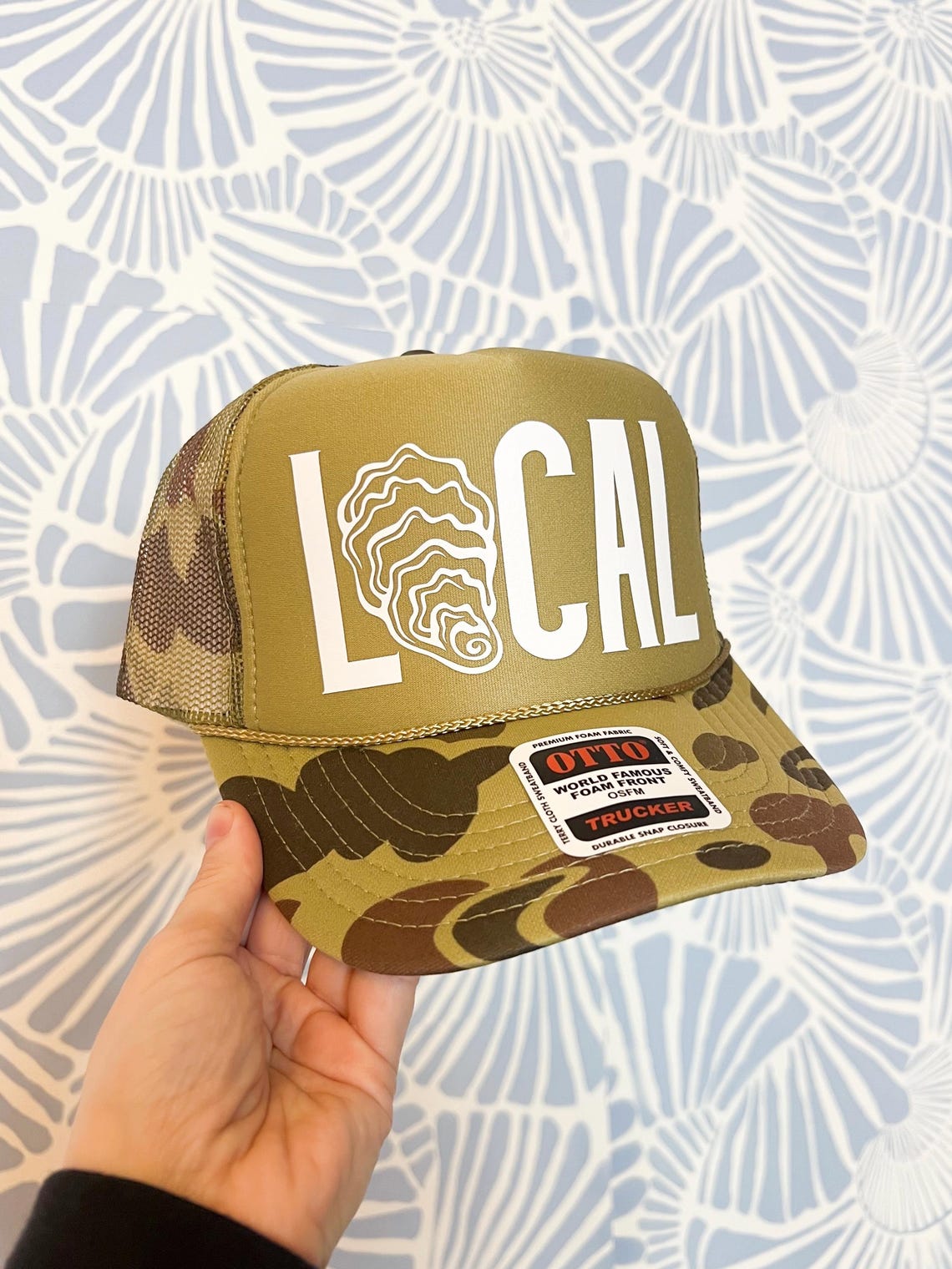 Trucker Hat, Summer Hat, Foam Hat, Beach Hat, Boat Hat, Oyster Shell ...