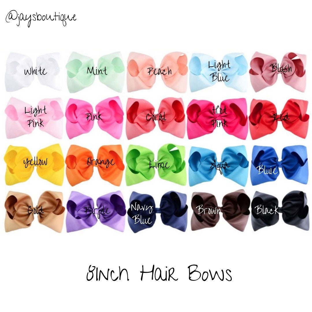 8 Inch-classic Grosgrain Bow-large Hair Bow - Cheer Bows- Big Hair Bow ...