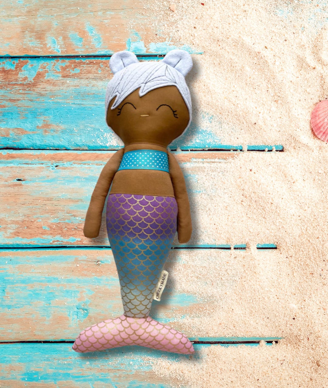 Black Plush Mermaid Doll, Lovable and Cuddly Toy, Ideal Childrens ...