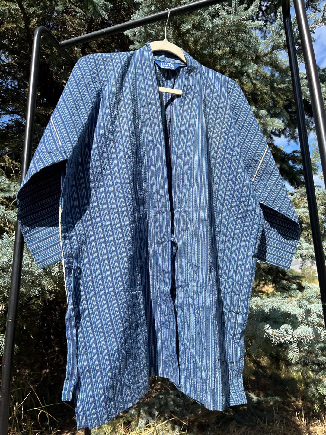 Renown Yukata Stripped Linen Kimono Lounge Robe Size XL - Etsy