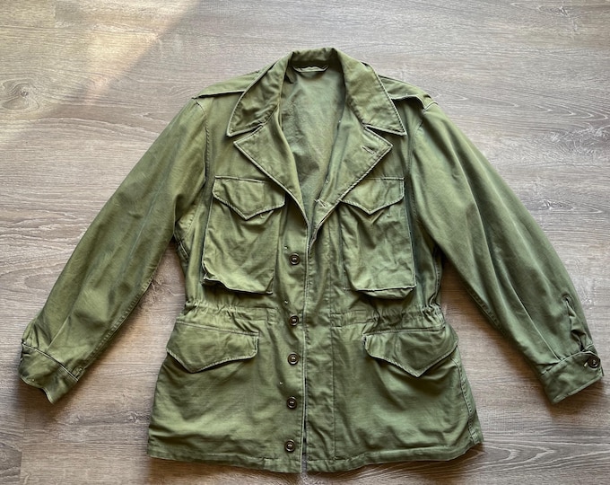 Vintage M-1950 Field Jacket | 50s Army Military OG Field Coat | Medium ...